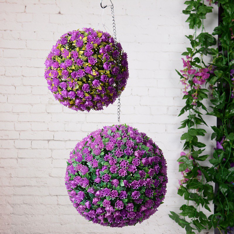 28cm Artificial Rose Flower Balls Topiary Hanging Basket Plant UV - atiolqb002.th - ThaiPick