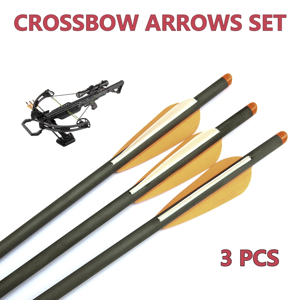 3 pcs CROSSBOW 20 Inches Archery carbon arrows 400 Spine OD 8.8mm with ...