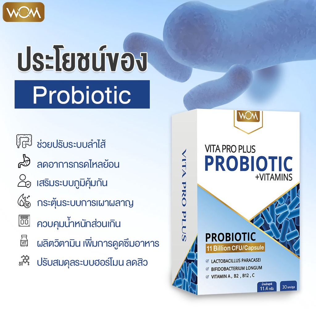 WOM VITA PRO PLUS probiotic โพรไบโอติก โปรไบโอติกส์ พรีไบโอติก โปรไบโ ...