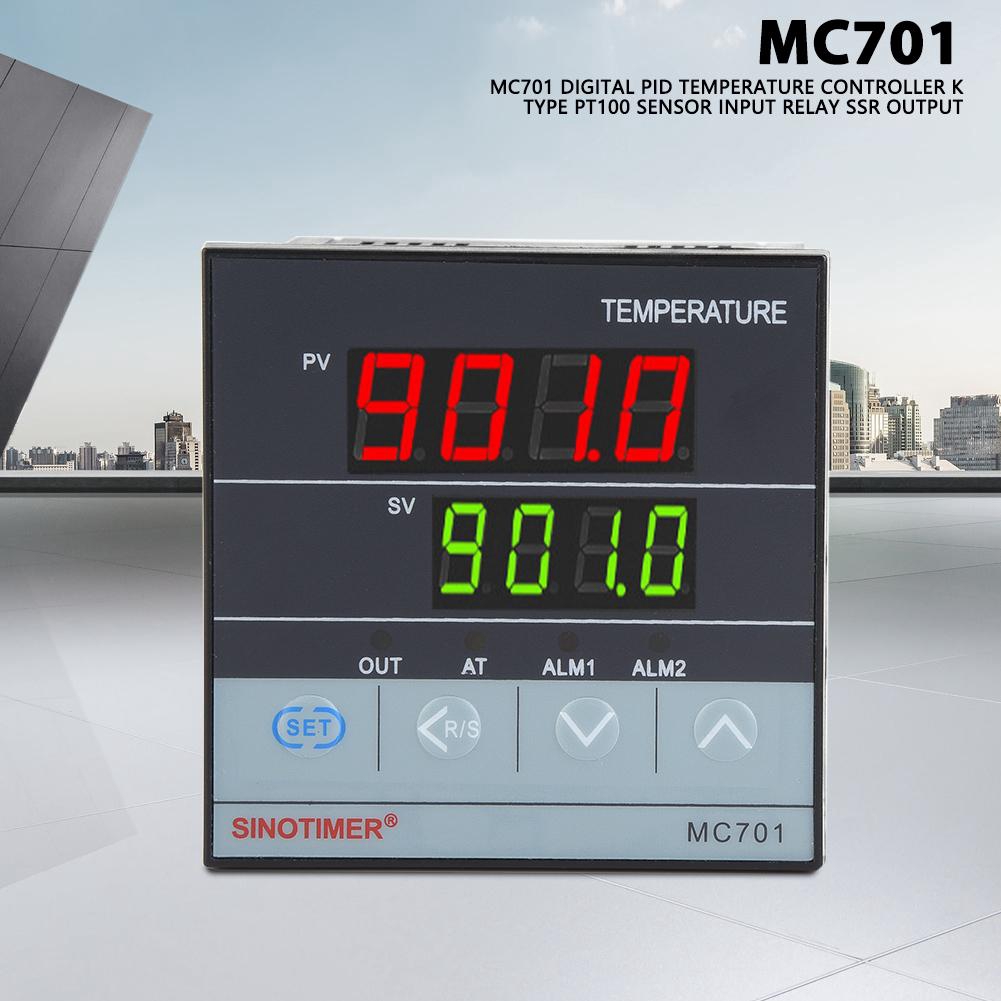mc 701 อุปกรณ์ควบคุมอุณหภูมิดิจิตอล pid k type pt 100 เซนเซอร์ input ...
