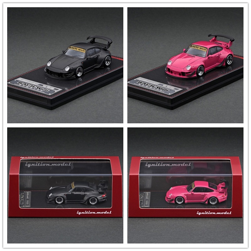 IG 164 Porsche RWB 993 Matte Black Pink Diecast Model Car PZHD ...
