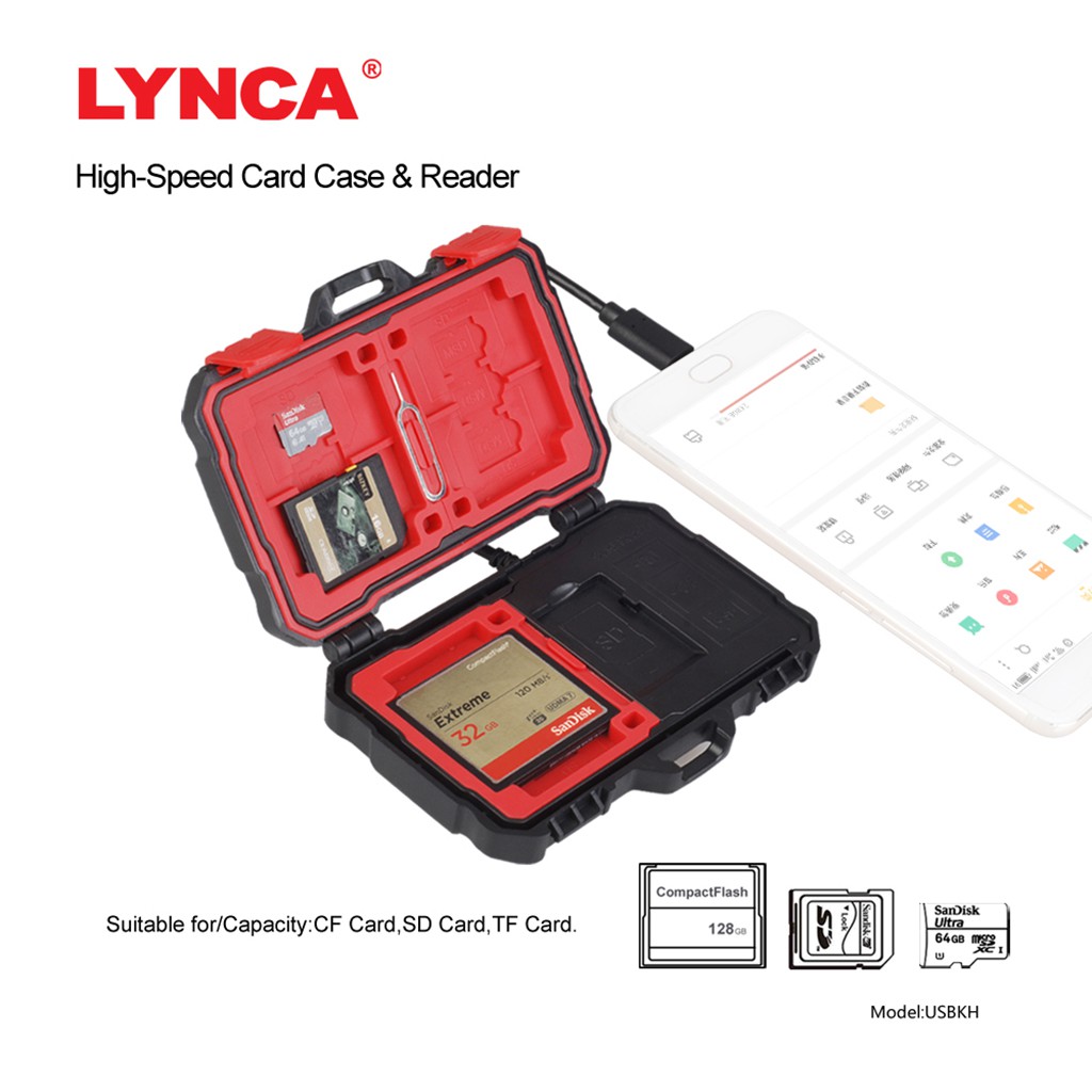 กล่องใส่เมมโมรี่การ์ด LYNCA MEMORY Case Reader USBKH มาพร้อมตัวอ่าน ...