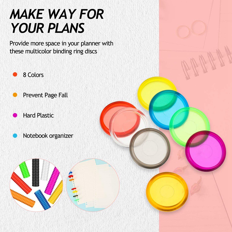 80Pcs Expansion Discs Plastic Book Discbound Binding Discs Multicolor ...