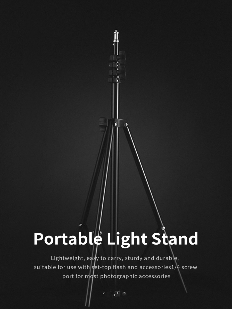 2M 1/4 Screw Light Stand Tripod For Photo Studio Softbox Video Flash ...