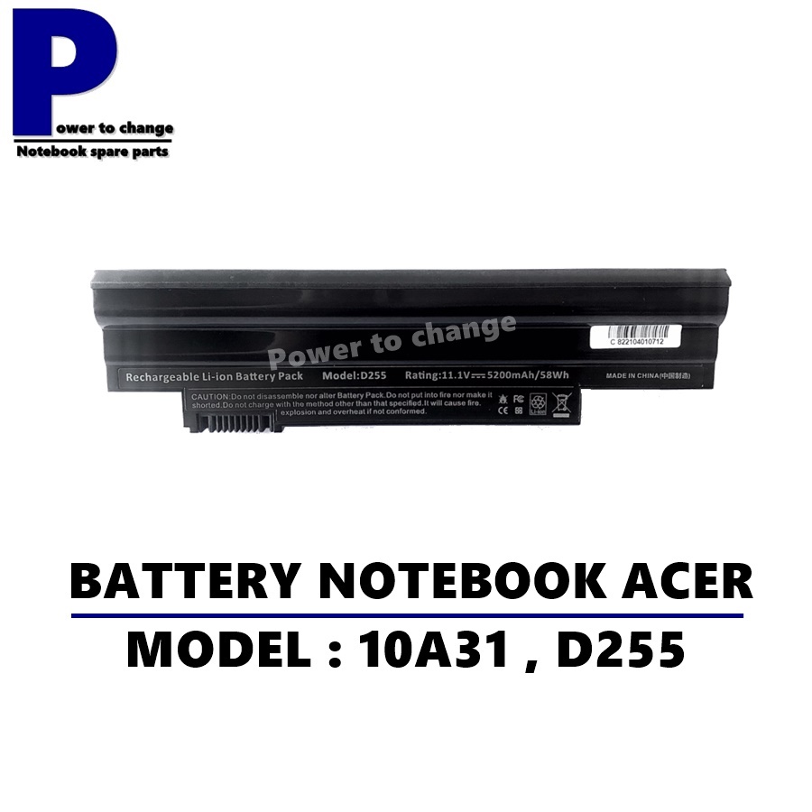 BATTERY NOTEBOOK ACER 10A31 D255 D260 722 AL10B31 AL10A31 AL10G31 ...