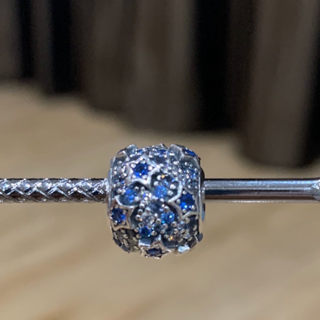 New Pandora Disney abstract pave silver charm with red cubic zirconia ...