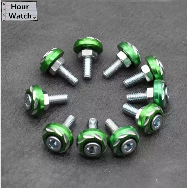 Nicoleu Universal Screw Nut Alloy Color Plate Coverset Cowling ...