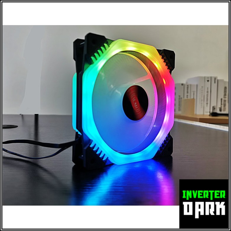 พัดลมคอม RGB เปลี่ยนไฟได้ เป็นแบบ 6 PIN รุ่น Coolmoon (แบบH) 1 ตัว ...