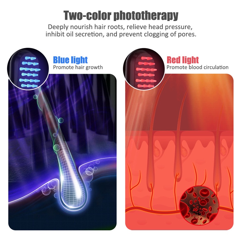 Electric Hair Growth Comb Infrared Laser Hair Care Style Anti-Hair Loss ...