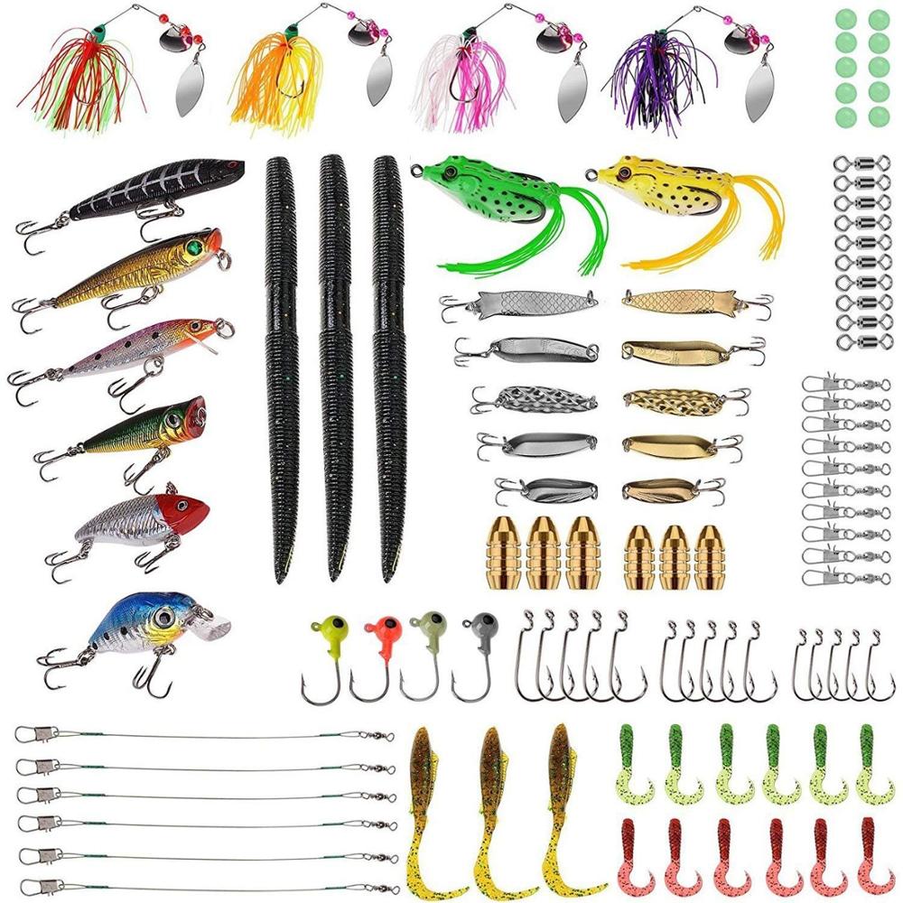 102pcs Fishing Gear Lures Kit Set Fishing Lures Baits Tackle - 61m8e ...