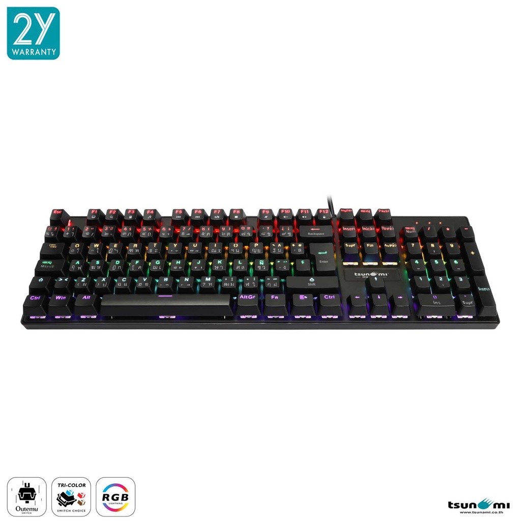 คีย์บอร์ดเกมมิ่ง Tsunami Outemu MK-02 Ver 2022 104 Keys Mechanical ...