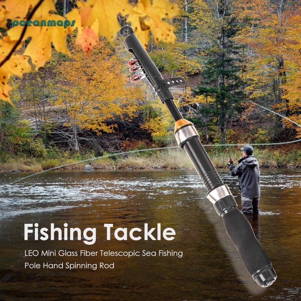 BESTLEO Glass Fiber Telescopic Sea Fishing Pole Portable Hand Fishing ...