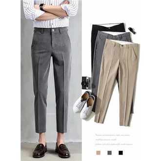 GGFashion Korean Nine Pants slim 6060 กางเกงสแล็คชาย กางเกง5 กางเกงขา ...