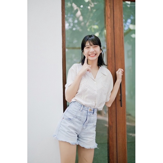 Numsha Brand เสื้อเชิ้ตแขนสั้นกระเป๋า 2 ข้างลายจุด / NB21028 | Shopee ...