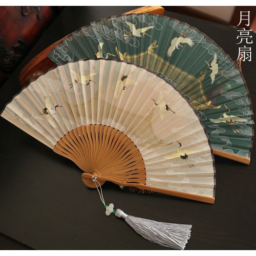 时光的小店Moon fan retro style 6-inch female fan folding fan Hanfu fan ...