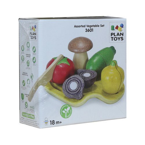 PlanToys Assorted Vegetable Set ของเล่นไม้ชุดหั่นผัก ของเล่นหั่นได้ ของ ...