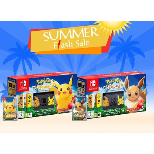 Nintendo Switch Pokemon Let's Go Pikachu! Eevee! Limited Edition Bundle ...