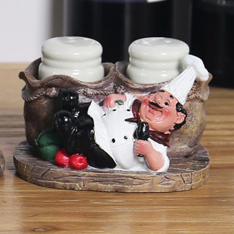 Resin Chef Pepper Bottle /Condiment Bottles Decoration Creative Crafts ...