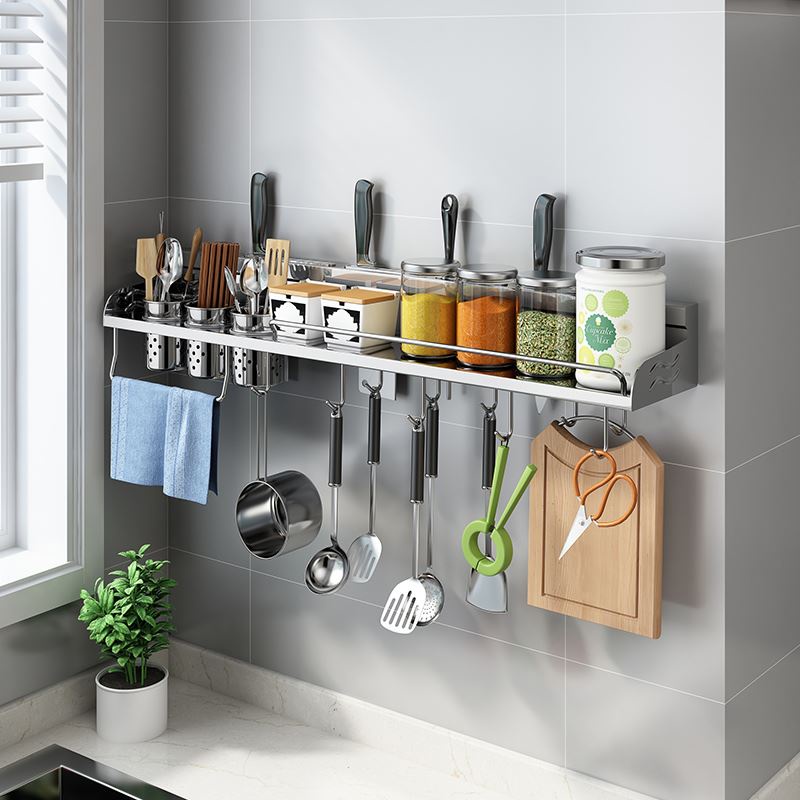 •♣304 stainless steel knife holder supplies kitchen storage rack wall ...