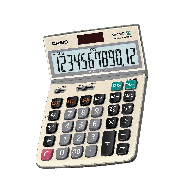 Casio Calculator เครื่องคิดเลข รุ่น DW-120MS สีทอง - casio_automation_officialshop - ThaiPick