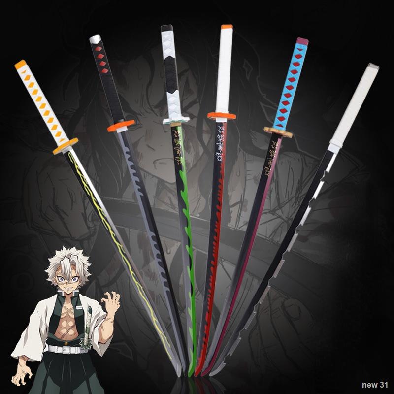 การ์ตูน 80cm Demon Slayer Katana PU Sword Weapon Props Devil's Blade ...