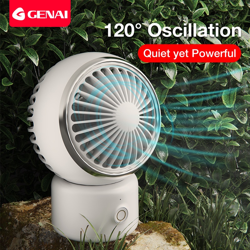 Genai Creative Portable Mini Fan USB Rechargeable Silent Travel Cooling ...