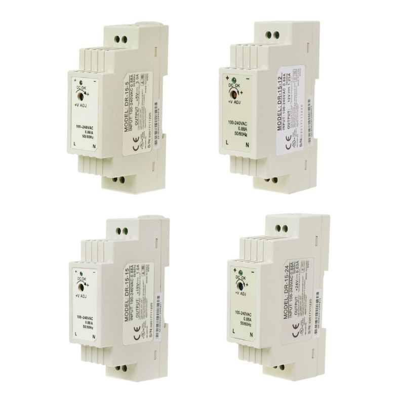 DR-15W Industrial DIN Rail Switching Power Supply 5V 12V 15V 24V ...