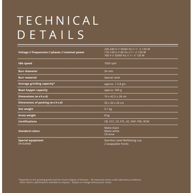 Mahlkonig X54 เครื่องบดกาแฟ ที่บดกาแฟ The King of Grinder Home Use ...