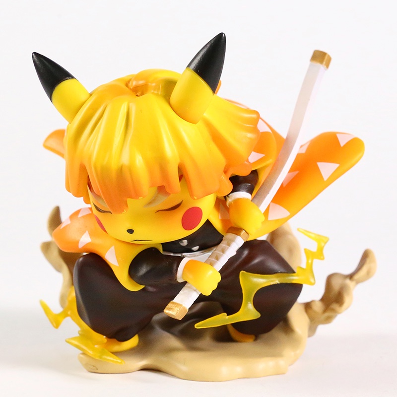 NewDemon Slayer Zenitsu Agatsuma Pikachu Cosplay PVC Figure Collectible ...