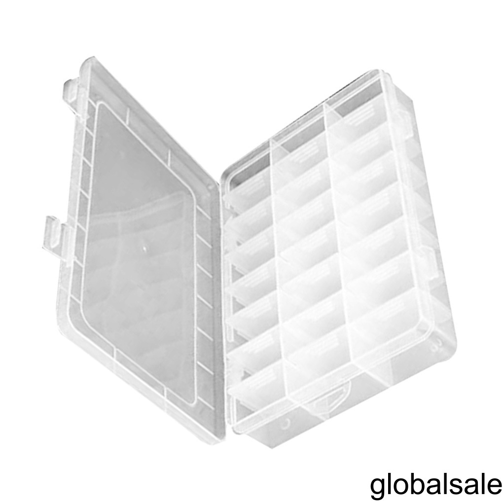 24 Grids Transparent Storage Box Tools Empty Case PP Plastic Jewelry ...