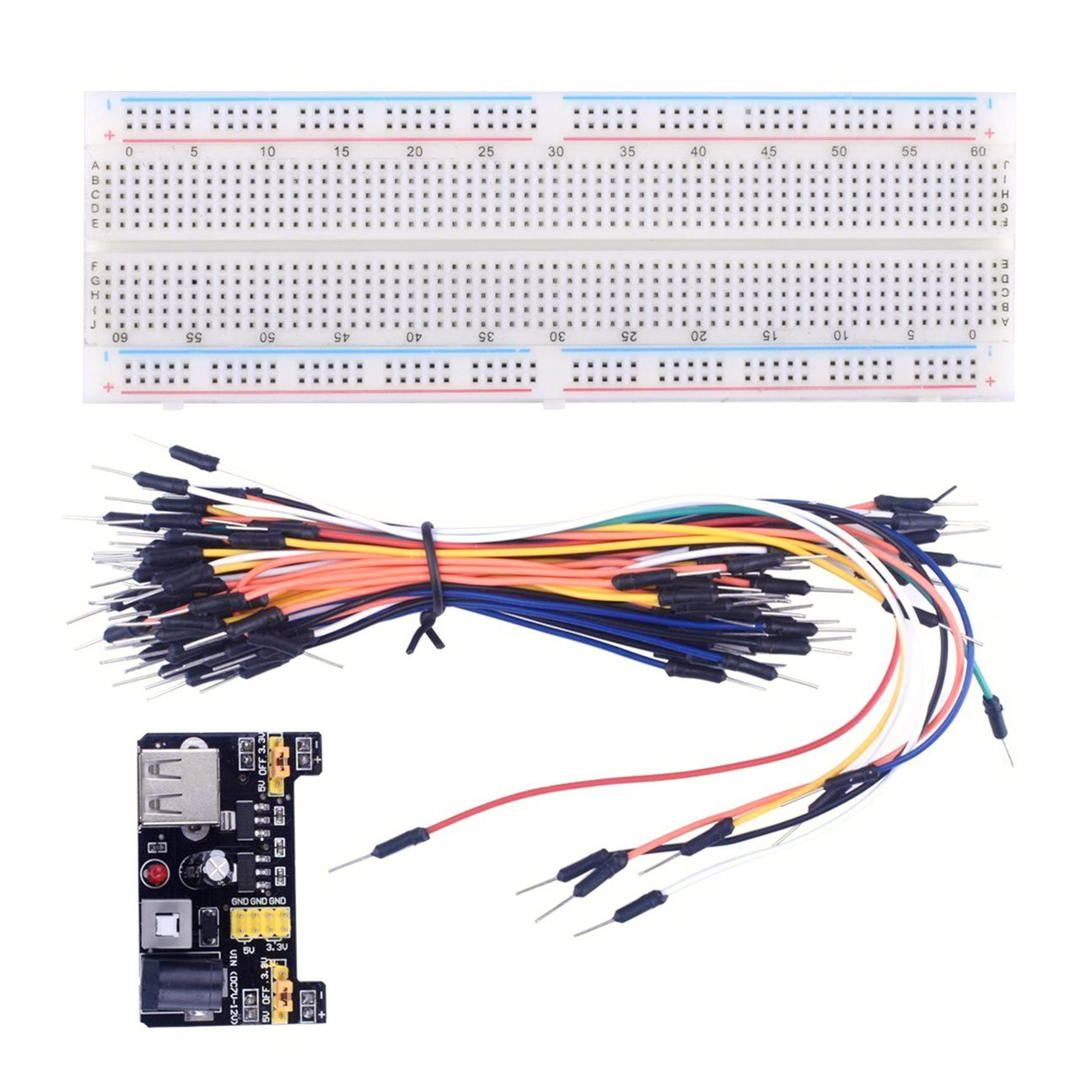 MB102 Breadboard Power Module Solderless Prototype Bread Board Kit PCB ...