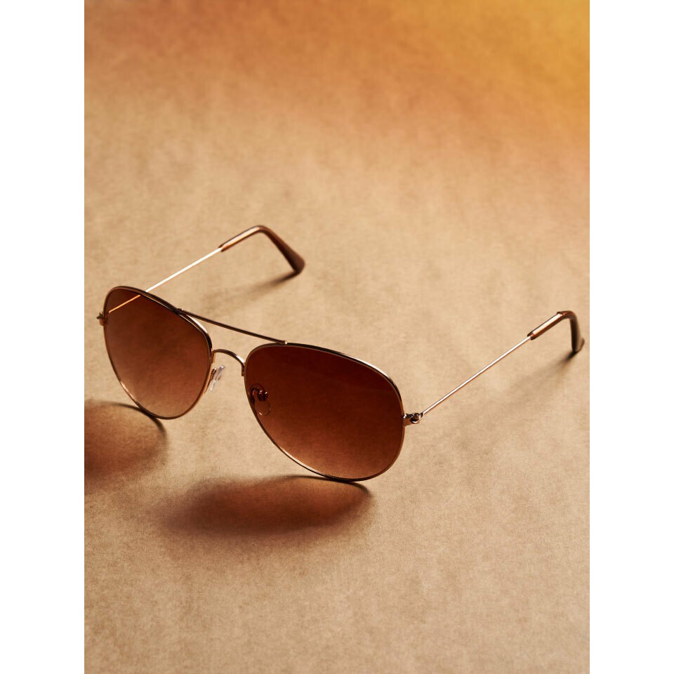 แว่นตาแฟชั่น แว่นกันแดดแฟชั่น แว่นตากันแดด Light Brown Aviators ...