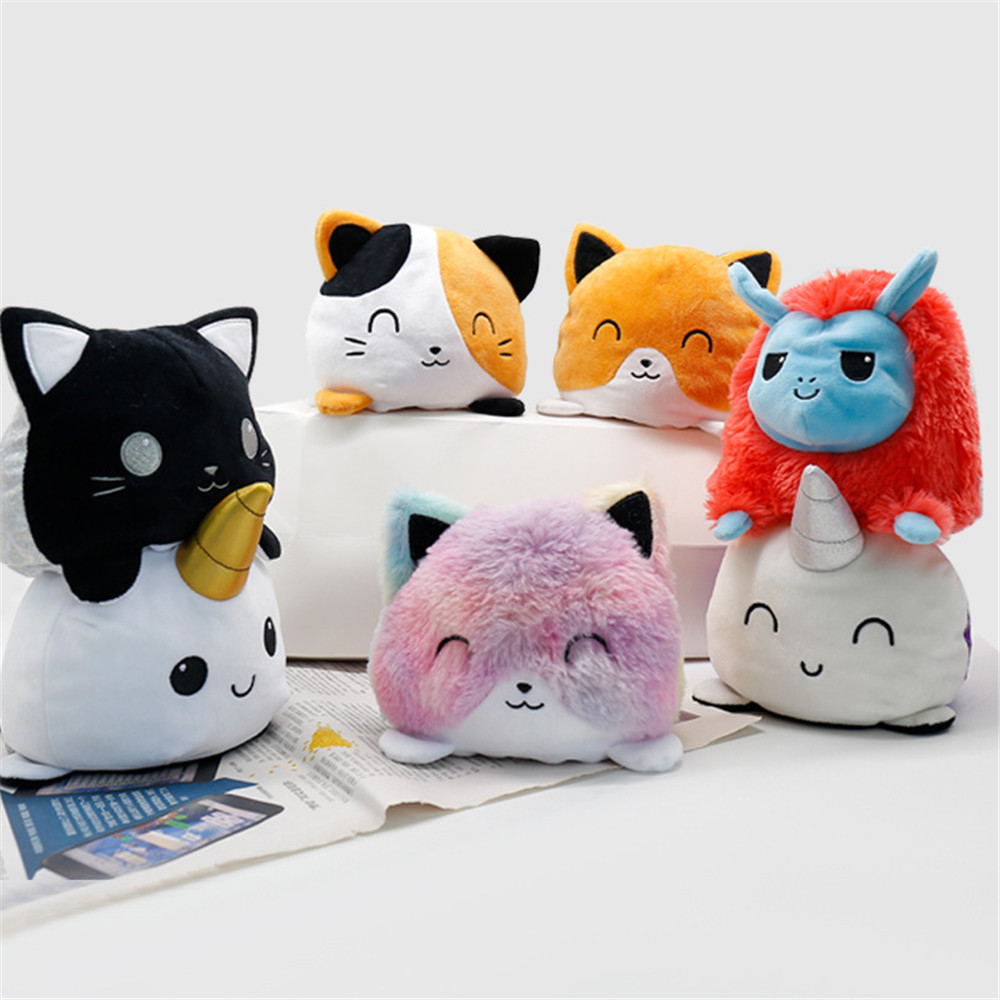 sweet8 colors children cartoon Cute Reversible Flip Cat Plush Toy Kids ...