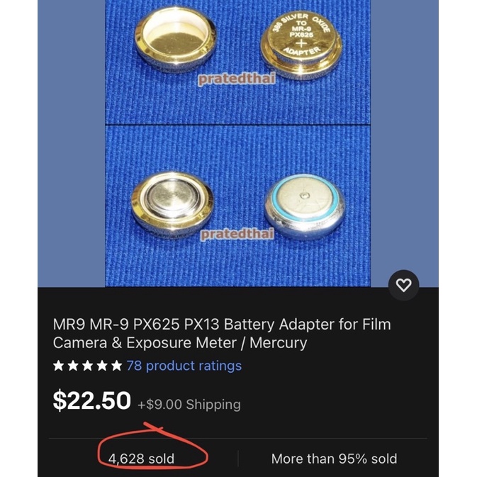 Adapter PX625 สำหรับกล้องฟิล์มและเครื่องวัดแสงรุ่นเก่า **มีชิปแปลงไฟ ...