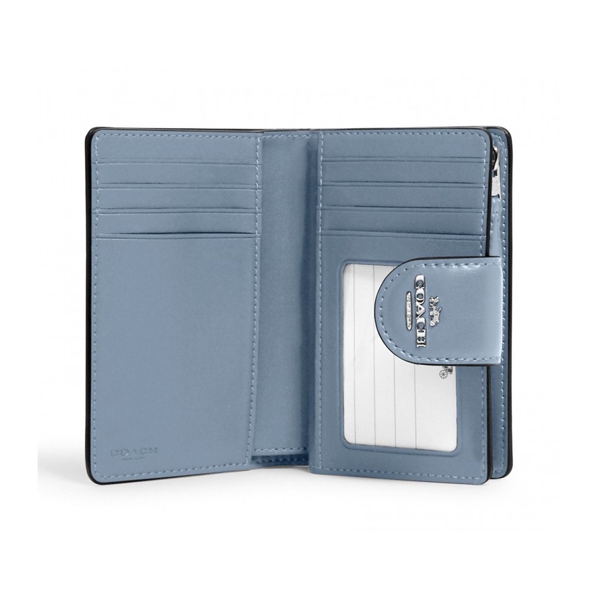 กระเป๋าสตางค์ COACH C0082 MEDIUM CORNER ZIP WALLET IN SIGNATURE CANVAS ...