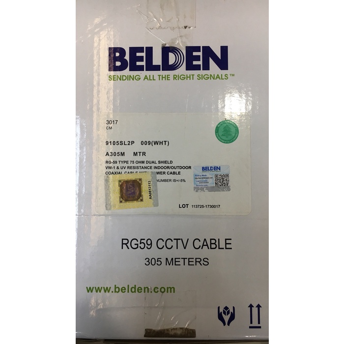 สายเคเบิ้ลกล้องวงจรปิด Belden 100 เมตร Belden Cctv Rg59 Belden 59 ...