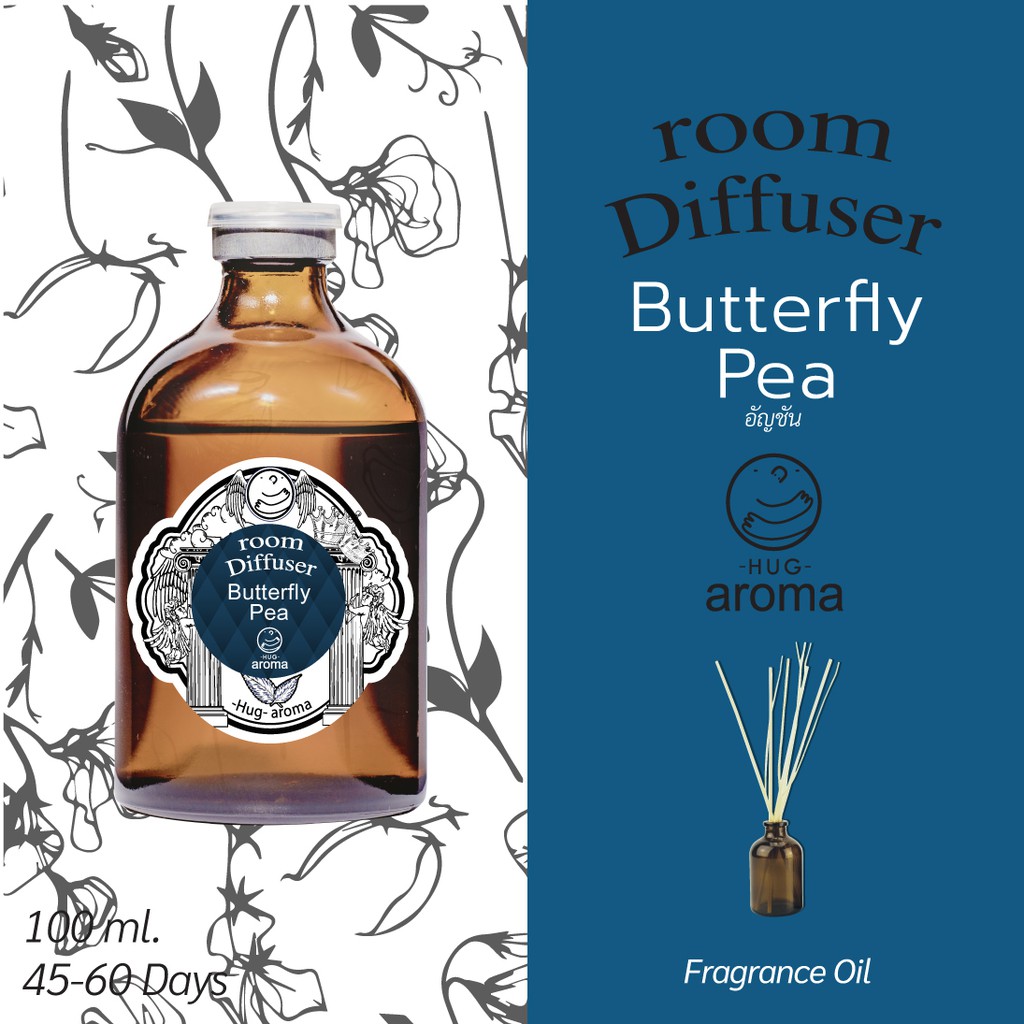 กลิ่น ดอก อัญชัน 100 ML ก้านไม้หอม น้ำหอมปรับอากาศ อโรม่า Hug Aroma ...