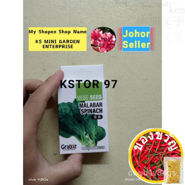 Grabbit vegetable Seeds Malabar Spinach Biji Benih Sayur 落葵เมล็ดดอกไม้ ...