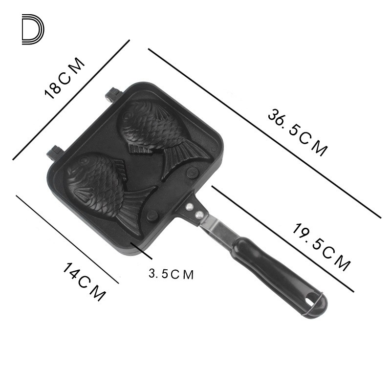 Taiyaki Fish Shape Cake Maker Waffle Pan Mold Cast with 2 Sided Home ...