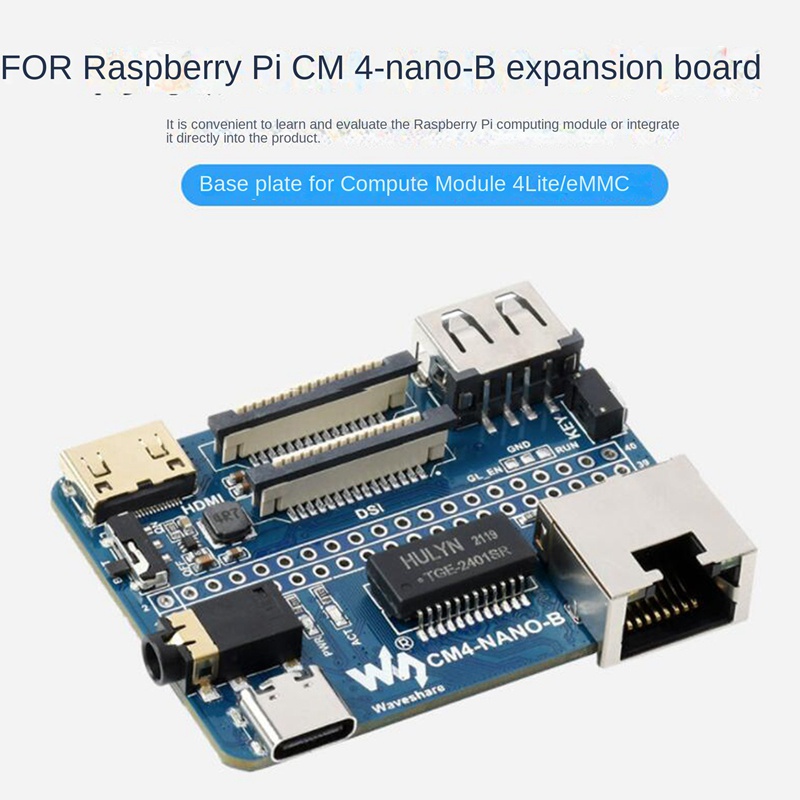 Waveshare บอร์ดขยายพาวเวอร์ซัพพลาย CM4 สําหรับ Raspberry Pi CM4-NANO-B RJ45 Gigabit Ethernet 5V ...