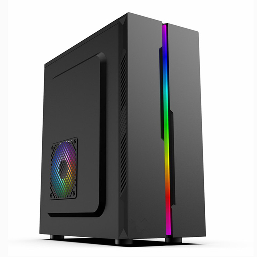 VENUZ ATX Computer Case VC1616 with RGB LED lighting - Black (Pansonics ...