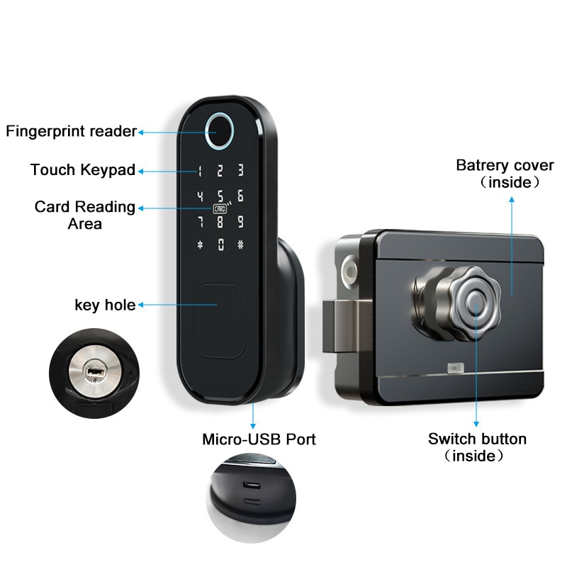 Waterproof Fingerprint Smart door Lock APP lock Smart Fechadura Digital ...