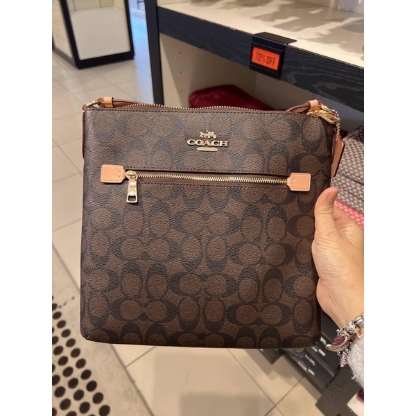 พร้อมส่ง แท้ New Coach ROWAN FILE BAG IN SIGNATURE CANVAS (COACH C1554 ...
