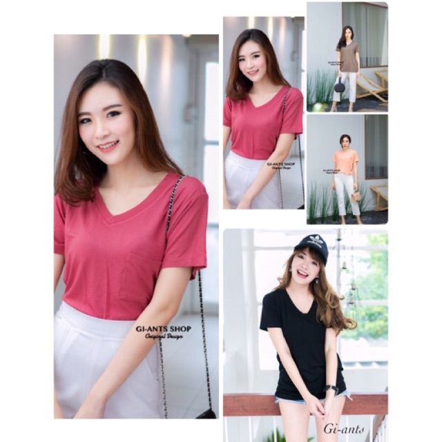 Gi-Ants คอวี ผ้าเรย่อน เกรดคัดคุณภาพ เบาสบายละมุนผิว เหมาะหน้าร้อน ชินเท่ห์ ใสตลอดเลยผ้าเด้งดึ๋ง ...