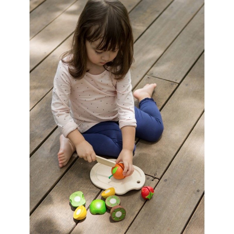 PlanToys ของเล่นไม้ แปลนทอยส์ ชุดสับผลไม้ ASSORTED FRUIT SET (18m) - plantoys_th_seller - ThaiPick
