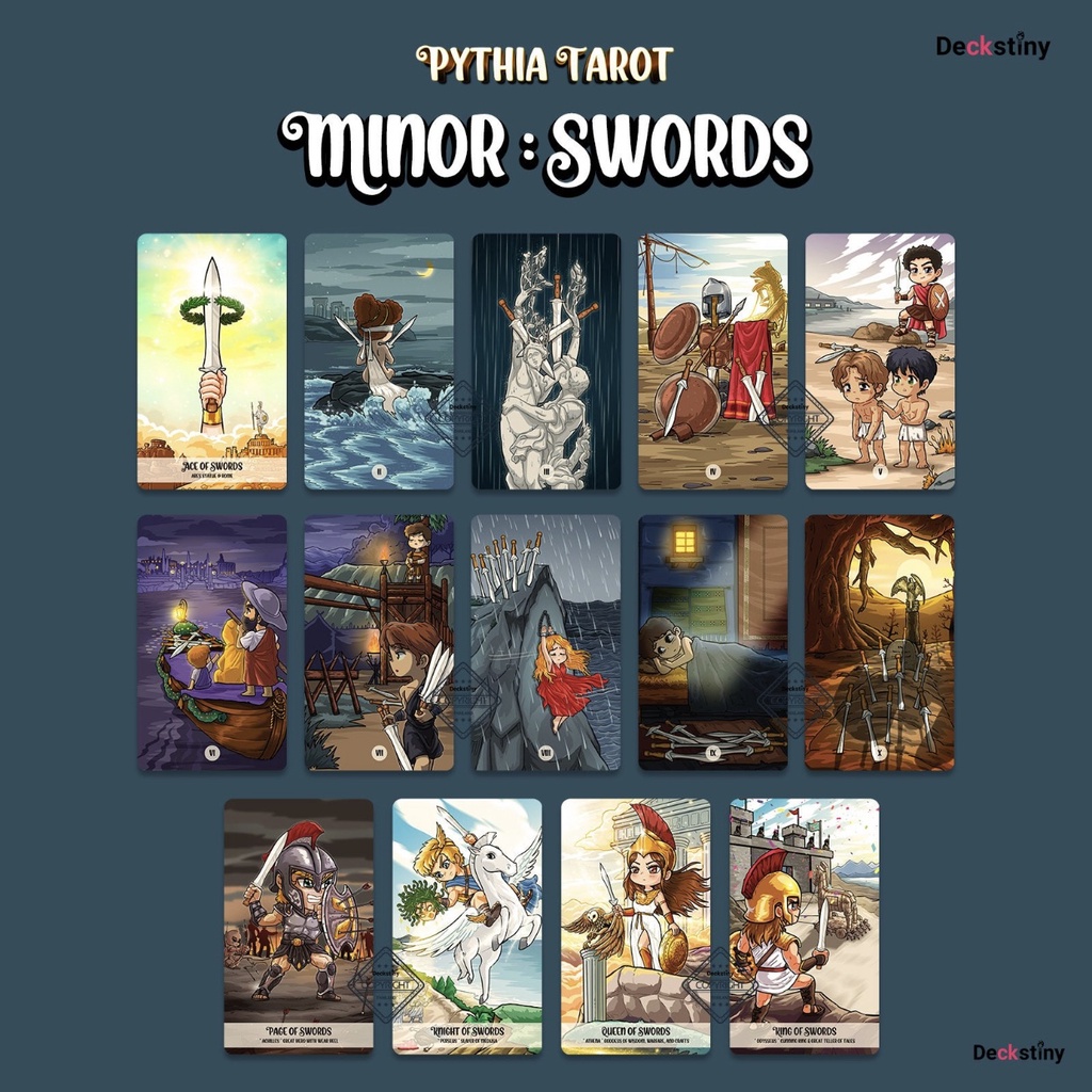 Pythia Tarot ไพเธีย เทพเจ้ากรีก ขอบทอง เฮคาที DeckStiny ไพ่ทาโรต์ 78ใบ ...