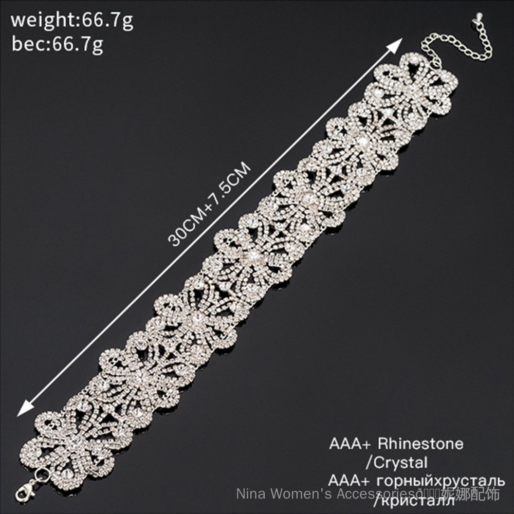 สไตล์ยุโรปและอเมริกา- ชื่อใหญ่เต็มเพชรดอกไม้สร้อยคอหญิงกระดูกไหปลาร้าสร้อยคอสร้อยคอ chokerคุณภาพ ...