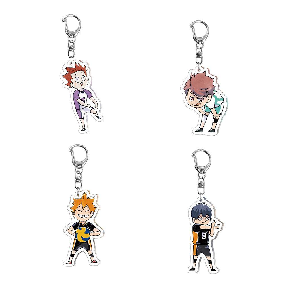 MENGXUAN Fashion Anime Keychains Cute Key Rings Volleyball Figure ...