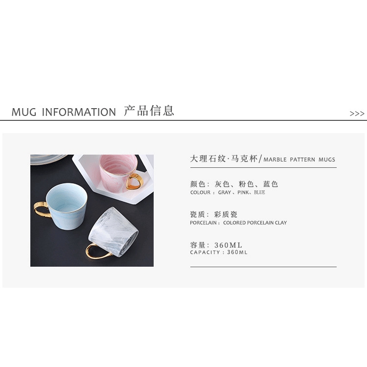 CODยุโรปสร้างสรรค์หินอ่อนทองจับแก้วโฮมออฟฟิศพนมเปญถ้วยน้ำเซรามิกนมชา ...