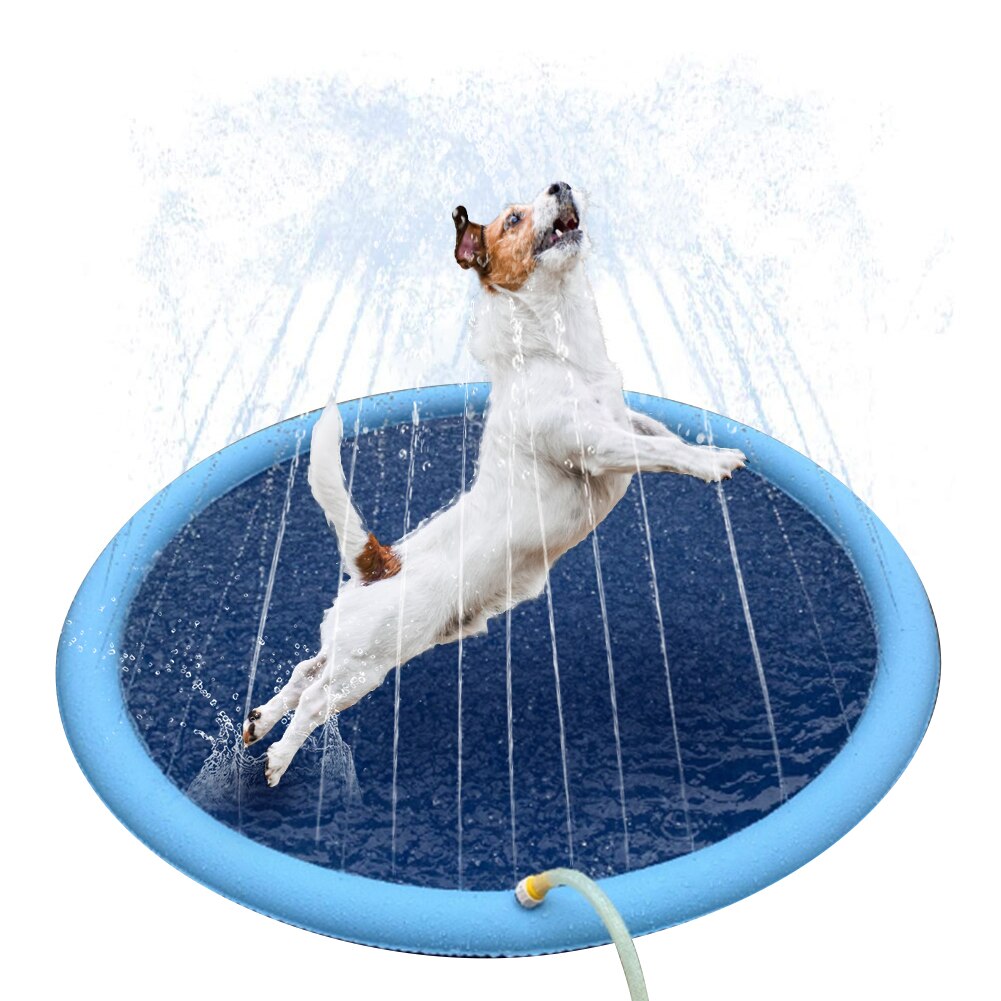 150cm Pet Sprinkler Splash Pad Play Mat Sprinkler Pool Inflatable Water ...